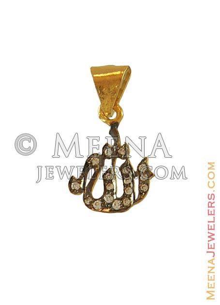Gold Allah Pendant - PeGa7142 - US$ 249 - Gold Allah Pendant (22 Karat ...