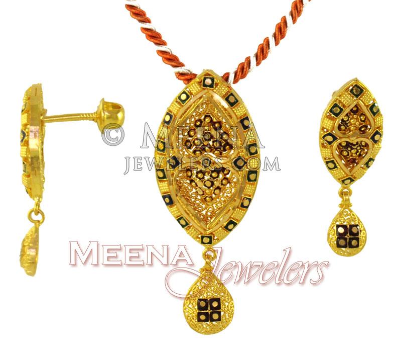 Designer Pendant Set (22K Gold) - PsYg1990 - Designer Pendant Set (22K ...