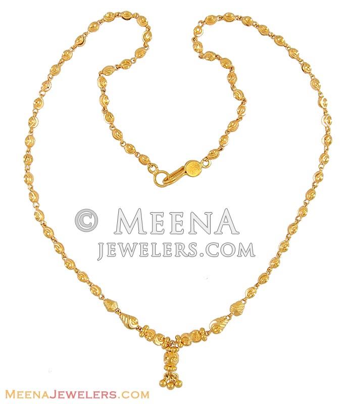 Indian Gold Fancy Chain - ChFc9447 - 22Kt Gold Indian Fancy Necklace ...