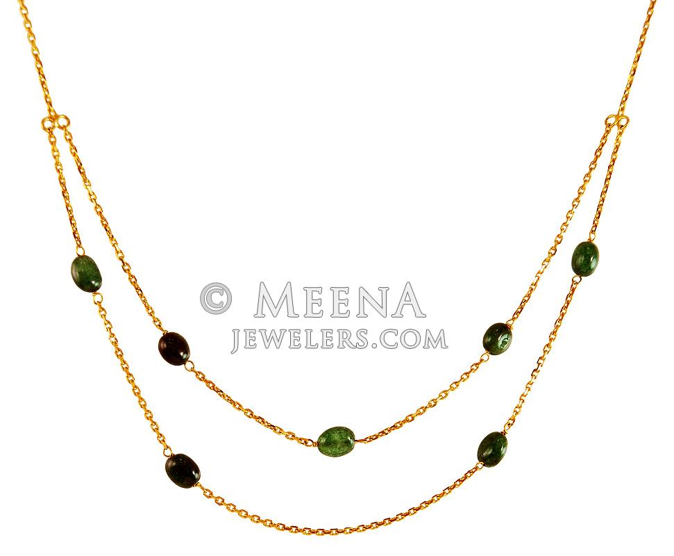 Delicate 22K Gold Emerald Chain - chfc19606 - US$ 1,689 - Fancy 22K ...