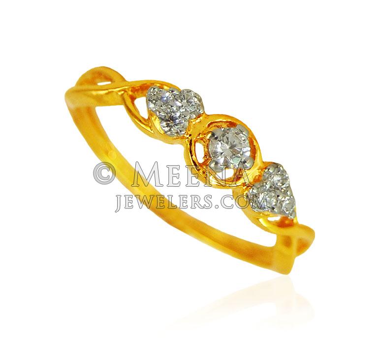 22kt Gold Signity Ring for ladies - RiLp21763 - 22kt Gold Signity Ring ...