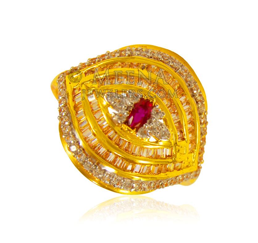 22 Kt Gold Ladies Signity Ring - RiLs24320 - 22 Kt Gold Ladies Ring ...