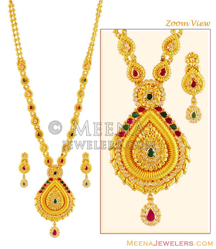 22K Gold Patta Haar Set - StLs16157 - 22k Gold Patta Haar/Necklace and ...