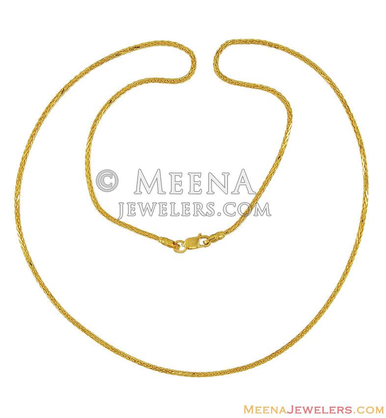 Gold Chain In Indian Style - chpl12288 - 22k gold Indian Chain in nice ...