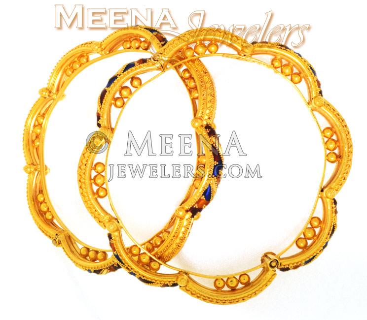 22Kt Gold Bangle (Kadas) - BaKa1432 - 22Kt Gold Bangle Kada ( 2 pcs ...