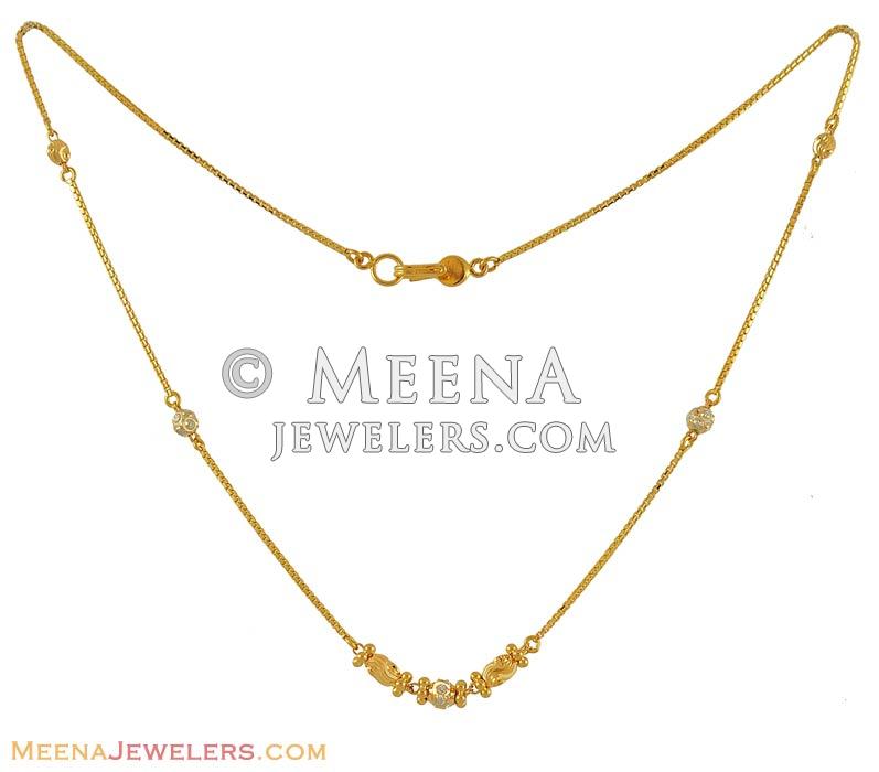 22Kt Gold Two Tone Chain - ChFc6327 - 22Kt Gold Fancy Necklace Chain ...