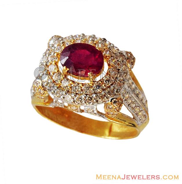 22K Royal Precious Ruby Ring - RiLp13514 - 22Kt Gold Designer Ladies ...