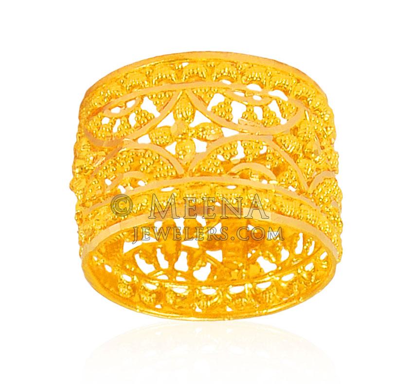 22k Gold Filigree Band - RiLg23945 - 22K Gold band for ladies. It is ...