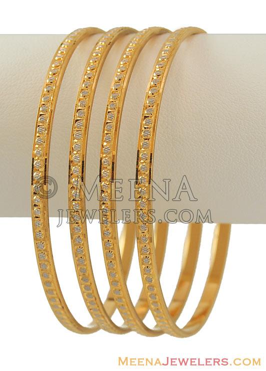 Indian Bangles Set (4 Pcs) - BaSt8040 - 22 Karat Gold Indian Bangles ...