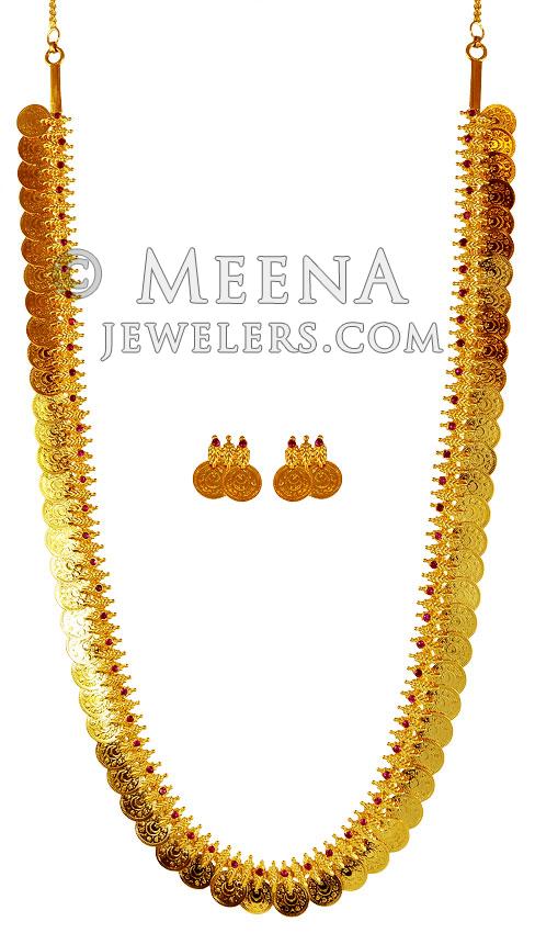 22 Kt Gold Ginni Set - StLs20798 - 22 Karat Gold Ginni necklace and ...