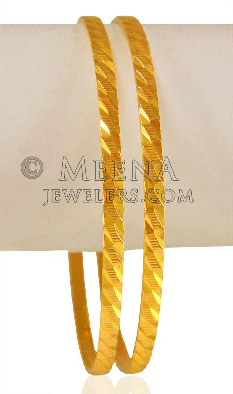 22kt Gold Machine Bangle (1pcs) - BaGo23113 - 22kt Gold Machine Bangle ...