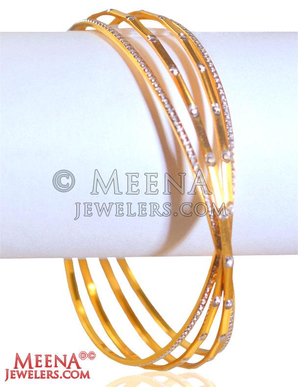 22k Gold Two Tone Kada - Bast25541 - 22k Gold kada is designed with ... 22k Gold Two Tone Kada - Bast25541 - 22k Gold kada is designed with ...
