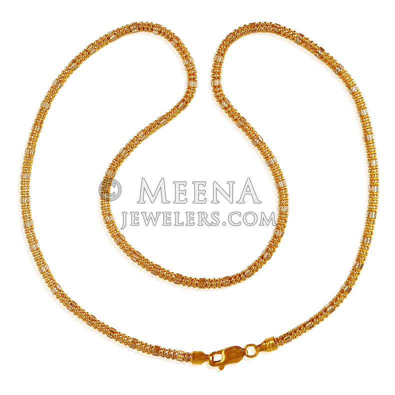 22K Fancy Gold Chain (18 Inch) - ChFc21083 - 22kt Gold fancy chain is ...