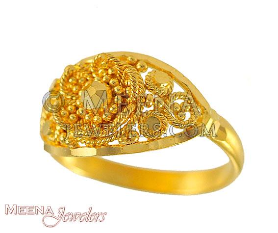 Baby Ring (22kt Gold) - BjRi3778 - 22kt Gold Baby Ring with Filigree ...