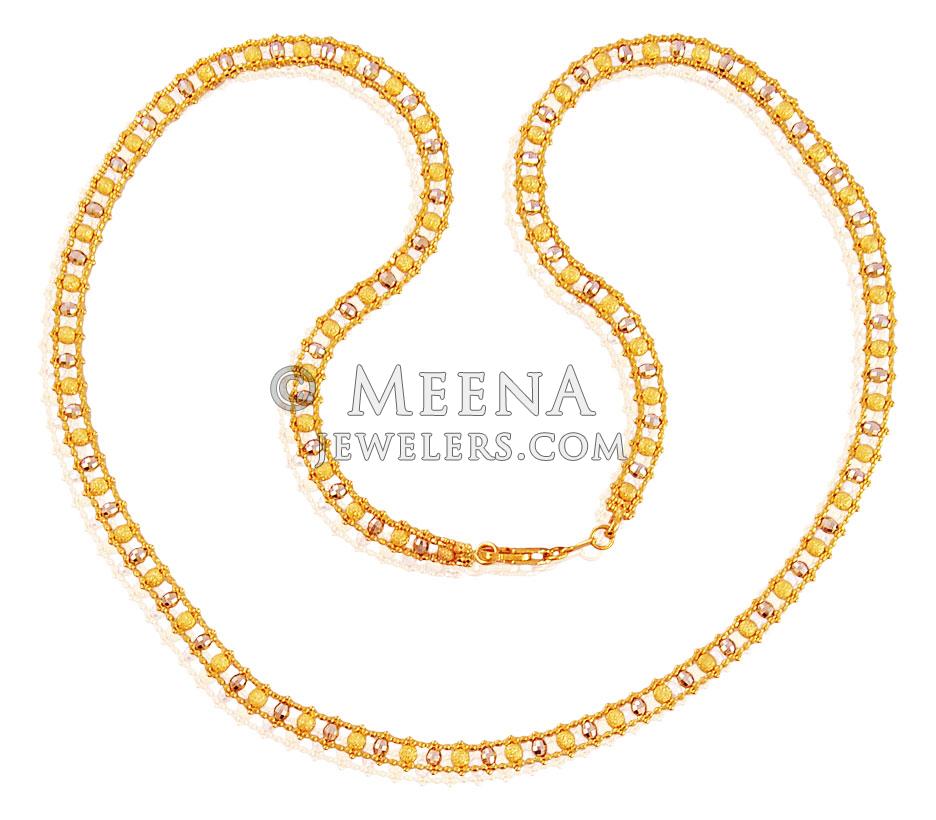 Designer 22k Gold Long Beaded Chain - ChLo17681 - 22K Gold Chain ...