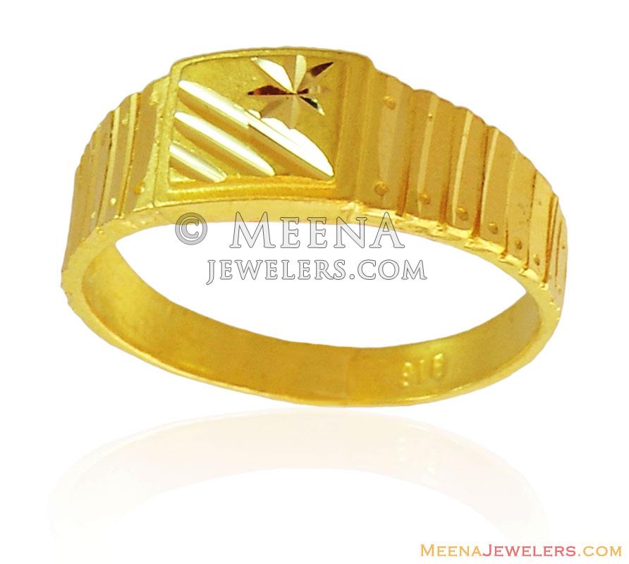 22K Gold Mens Ring - RiMs16516 - 22K gold ring for men's, designed in ...