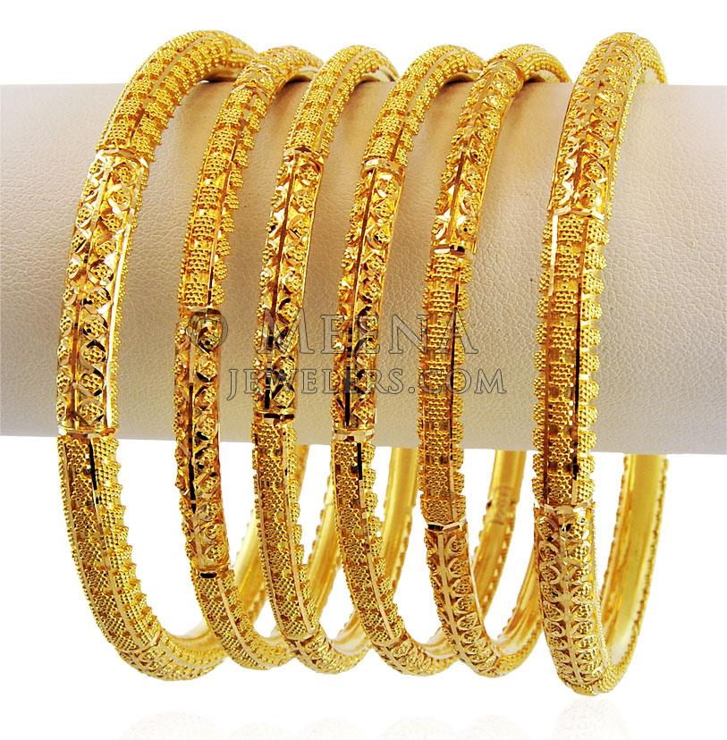 22k Designer Filigree Pipe Bangles - bast17315 - 22k Gold Pipe Bangles ...