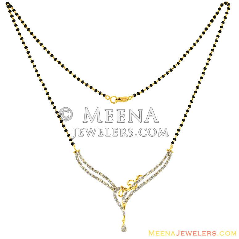 18K Fancy Diamond Mangalsutra - DiMa11945 - 18K Gold Diamond ...