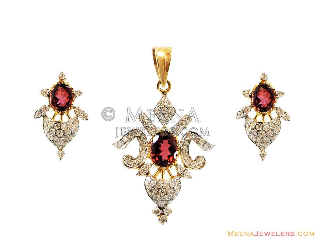 Fancy Diamond Pendant Set - DiPs14131 - US$ 3,351 - 18Kt Gold fancy ...