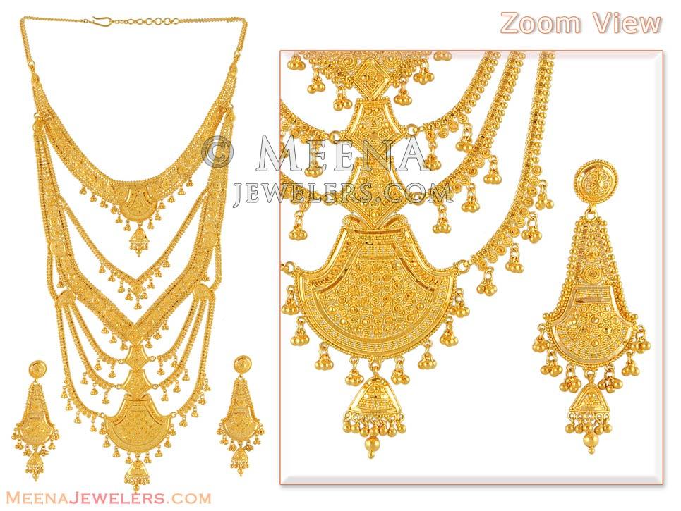 Indian Rani Haar (22Kt Gold) - StBr4850 - 22Kt Gold Rani Haar Necklace ...
