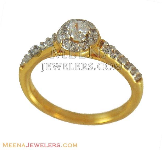 22K Ladies Solitaire Ring (Star Signity) - RiLs8633 - 22Kt Gold ...