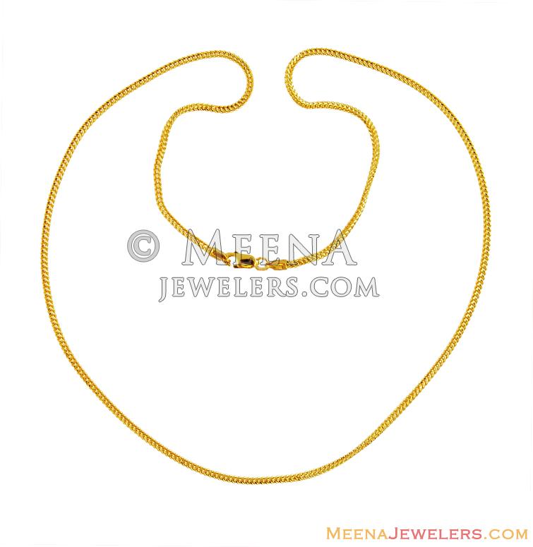 Foxtail Chain (22 inches) 22K Gold - chpl13234 - 22K Gold Fancy Foxtail ...