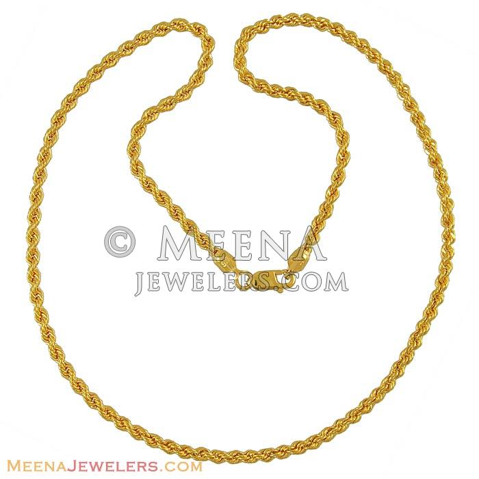 Rope Gold Chain 16 Inch at Johanna Reed blog