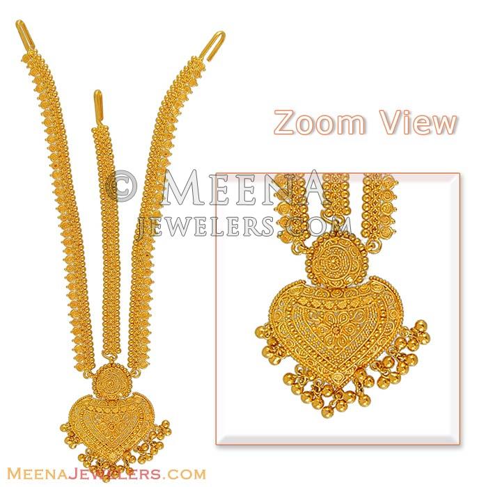 22K Designer Gold Tikka - TiGo6939 - 22k gold designer tikka with three ...
