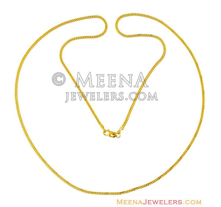 Fox Tail Chain (24 Inch) In 22K - ChPl13133 - Fox Tail chain with high ...