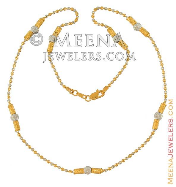 Designer Gold Chain(22k) - ChFc6854 - 22k designer gold chain with the ...