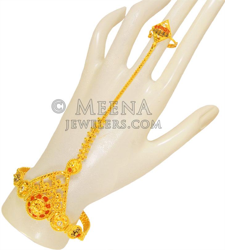 22 Karat Gold Panja Bracelet (1 PC) - BrLa23893 - 22 Karat Gold ...