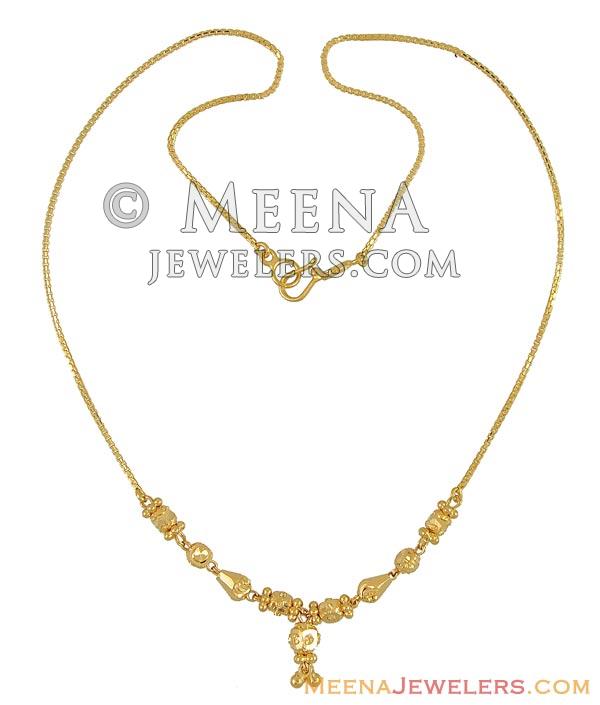 Gold Fancy Chain (16 Inches) - ChFc9829 - 22K Gold Fancy Chain ...