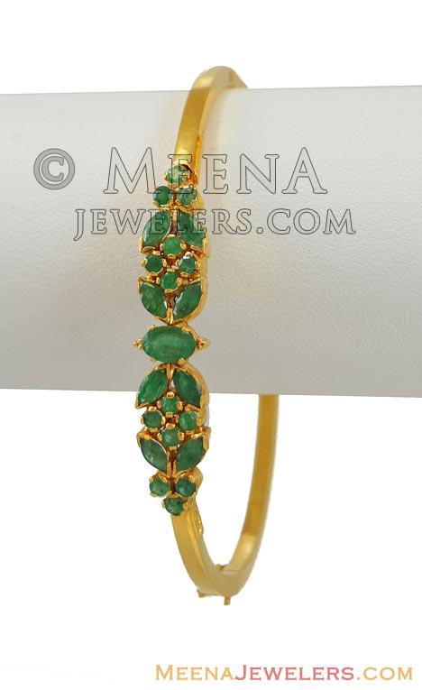 Emerald Bangles (22 Karat Gold) - BaPs10345 - 22 Karat Gold handmade ...
