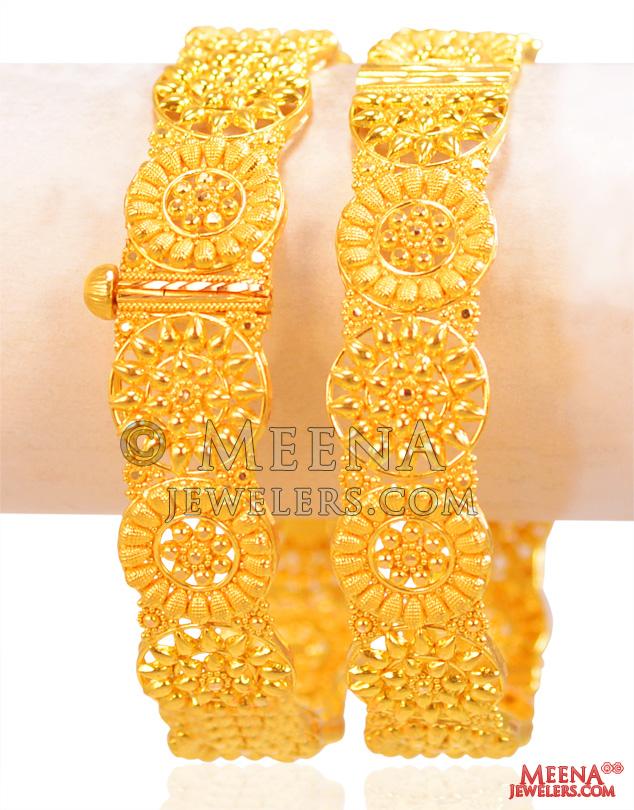 22Kt Gold Fancy Kada (2 Pc) - BaKa27719 - US$ 10,521 - Introducing our ...