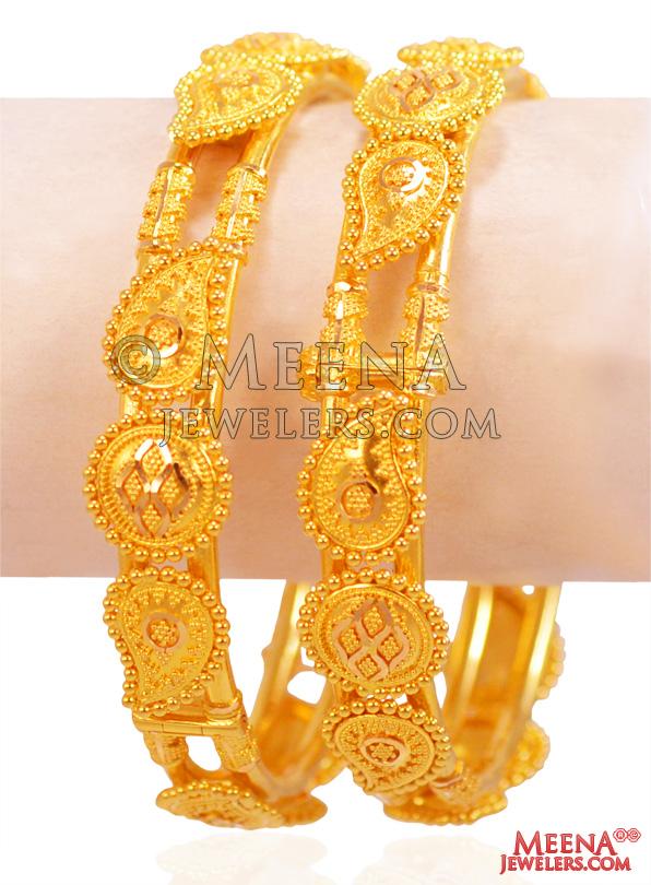 22Kt Gold Fancy Kada (2 Pc) - BaKa27720 - US$ 10,419 - Introducing our ...
