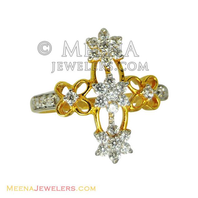 22k fancy Indian Ring - RiLs12210 - 22K Gold 2 tone fancy Ladies ...