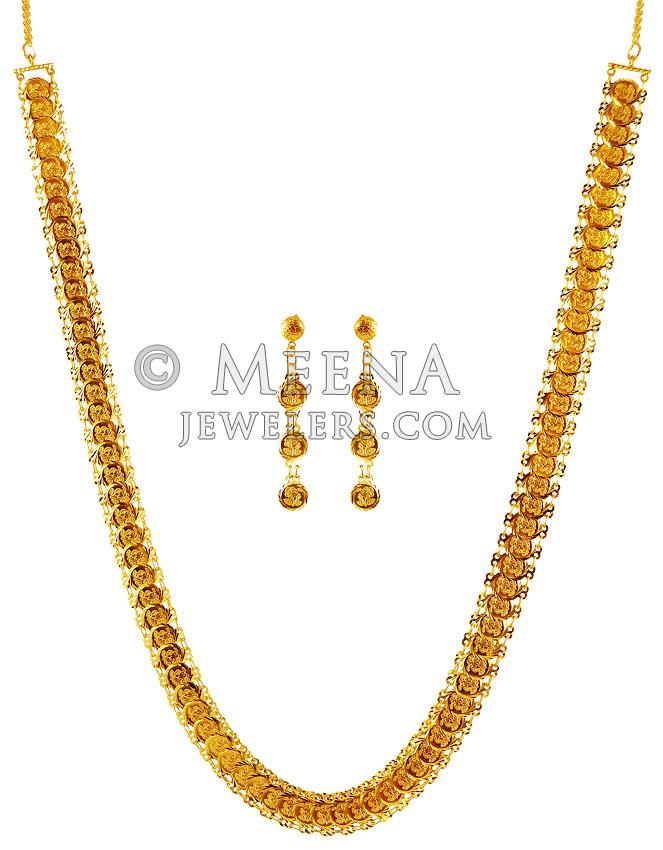 22 Karat Gold Ginni Necklace Set - stls20681 - 22K Gold Necklace and ...