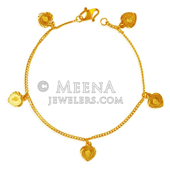22K Gold Ginni Bracelet - brla21206 - 22K Gold bracelet for ladies is ...