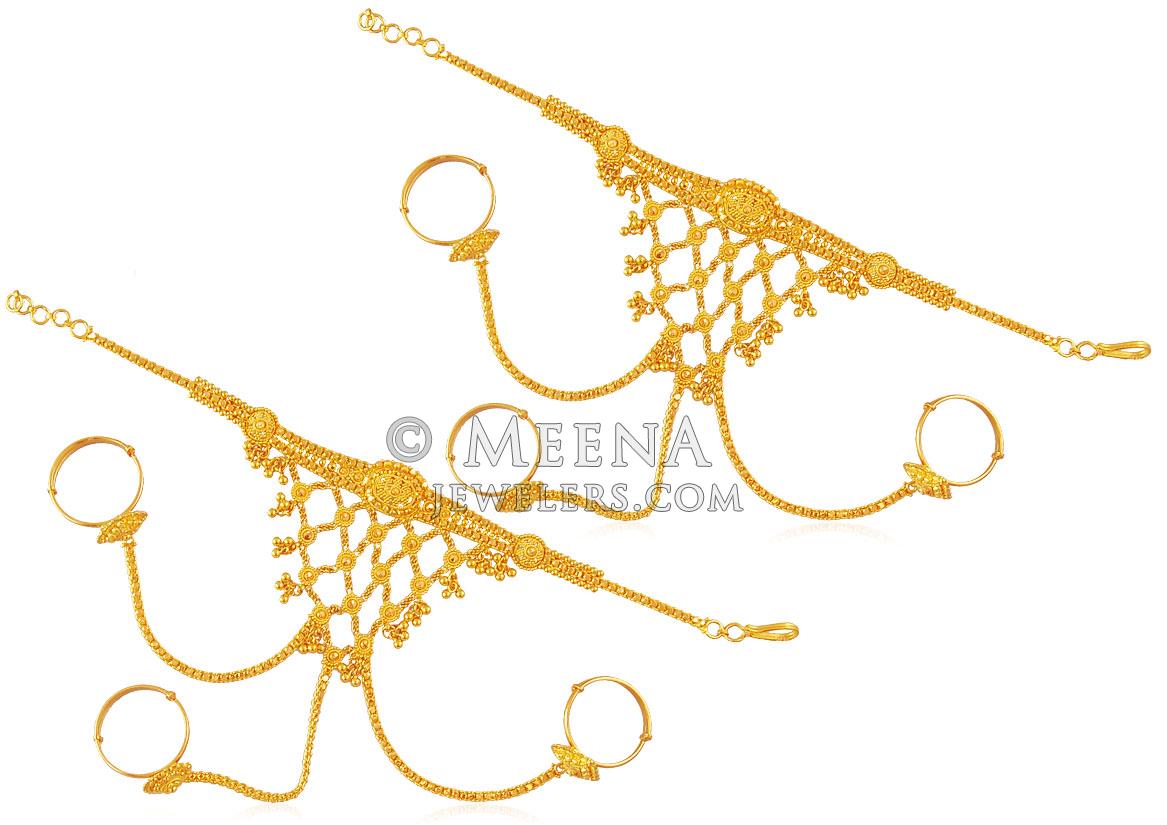 Gold Exclusive Panja (2PCs) - BrLa17542 - 22K Gold Designer bracelet ...
