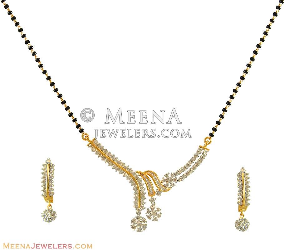 Exclusive Diamond Mangalsutra Set - DiMa10824 - 18K Gold yellow Gold ...