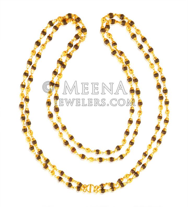 22 Kt Gold Tulsi Mala - ChLo23584 - 22K Gold 2 layered Tulsi mala is ...