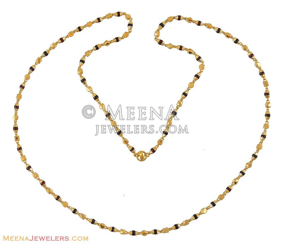Indian Tulasi Mala (22K Gold) - ChLo8845 - 22K Gold tulasi mala / chain ...