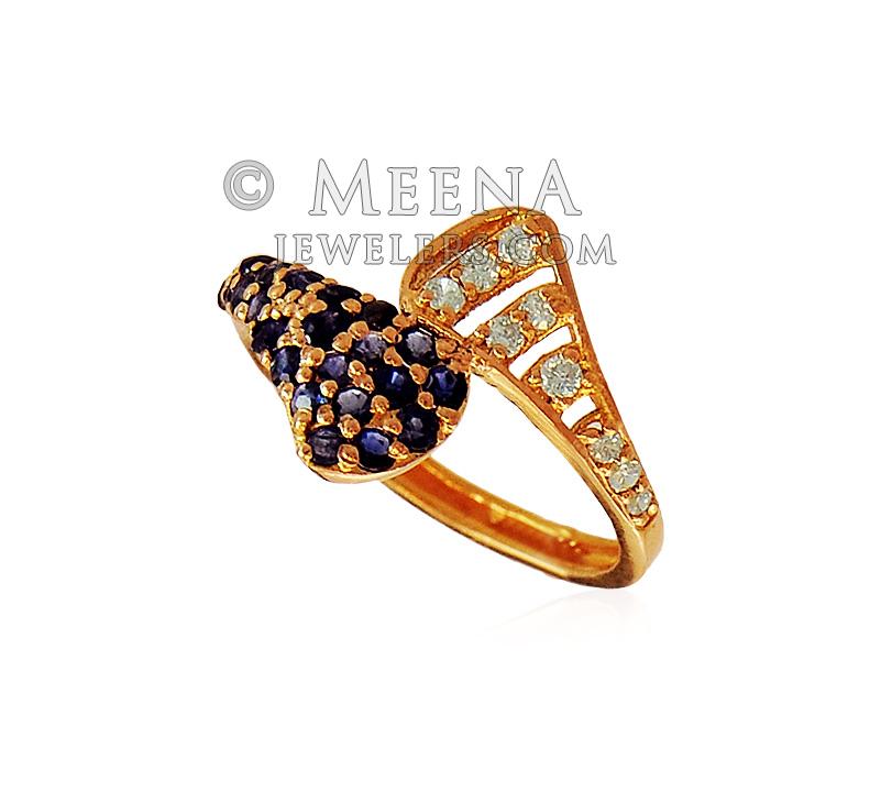 22k Gold Fancy Ring - RiLg18521 - 22K Gold fancy Ring for Ladies. Ring ...