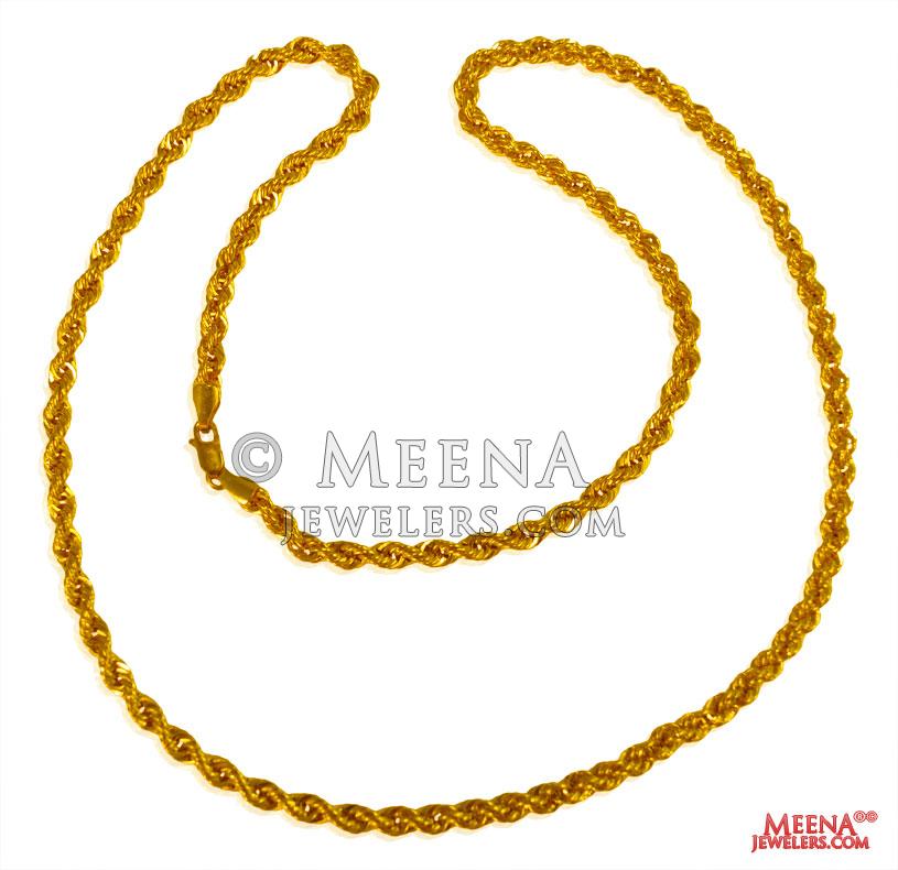 Gold Chain 22 Kt (24 Inch) - chpl24939 - US$ 2,679 - 22 Kt Gold Chain ...