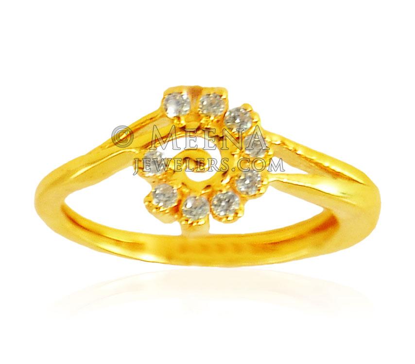 22K Gold Signity Ring - RiLs20615 - 22K Gold Ring for ladies is ...