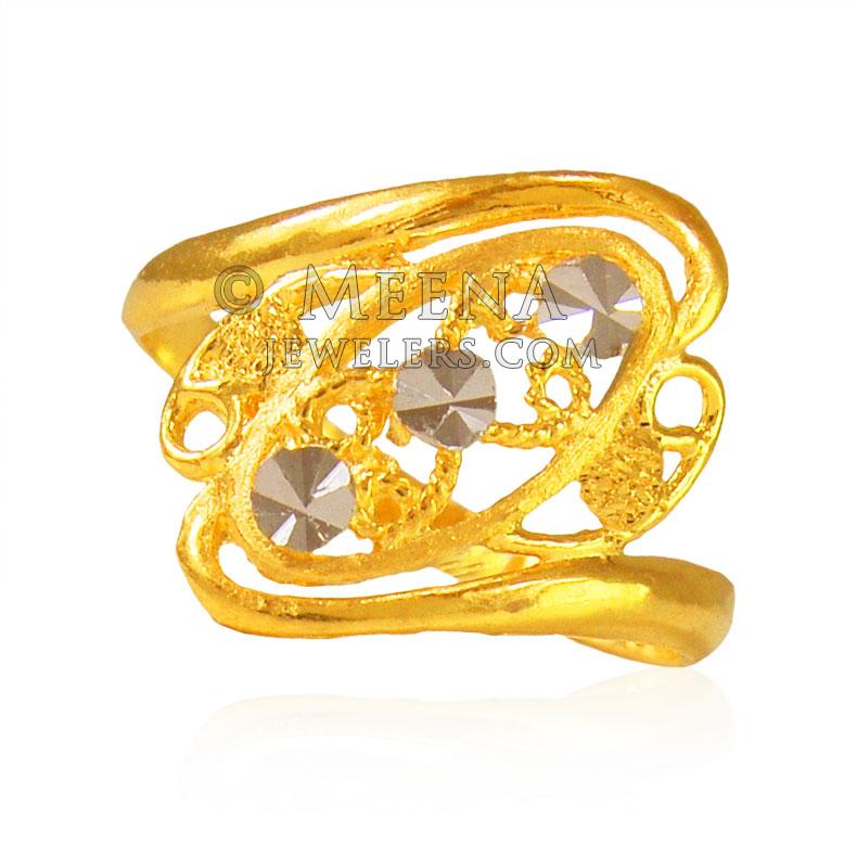 22 Kt Gold Ladies Ring - Rilg23174 - US$ 386 - 22K Gold ring for ladies ...