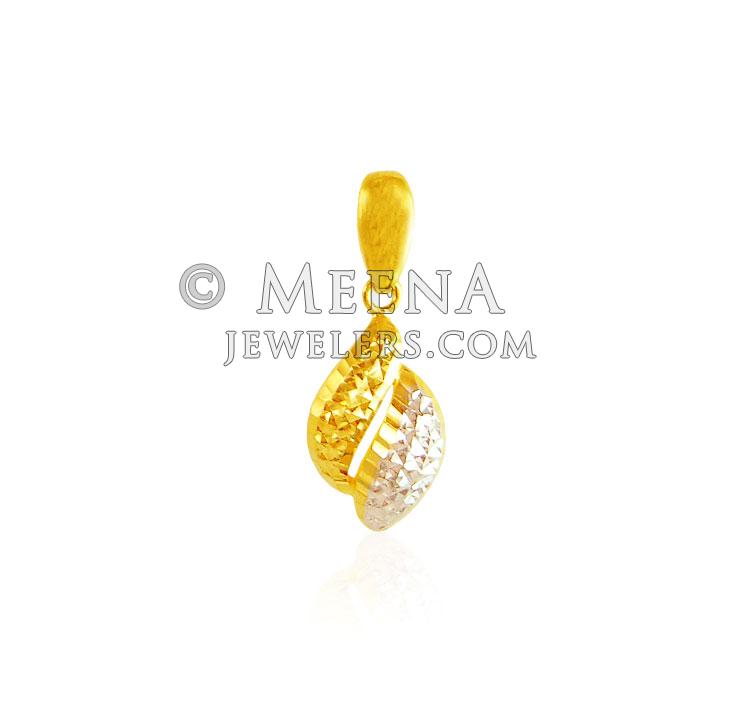22K Gold Two Tone Pendant - PeGa20225 - 22K Gold Pendant is designed ...