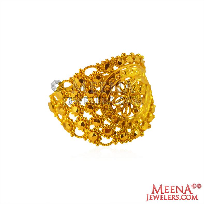 22kt Fancy Gold Ring - RiLg27074 - US$ 667 - 22kt Gold Fancy Ladies ...