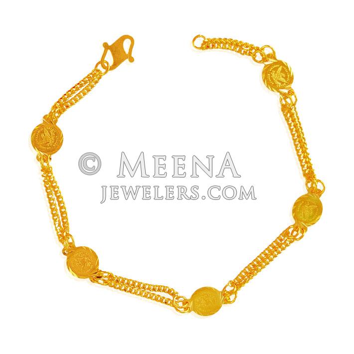 22Kt Gold Ginni Bracelet - brla21212 - 22K Gold bracelet is designed ...