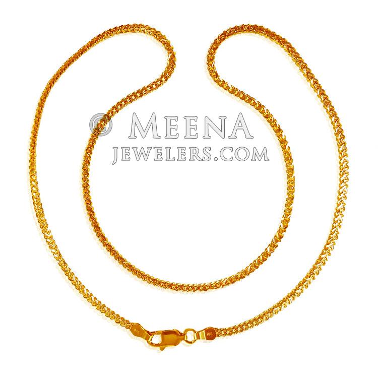 22kt Gold Two Tone Chain (16 Inc) - chfc22519 - 22KT Gold Two Tone ...